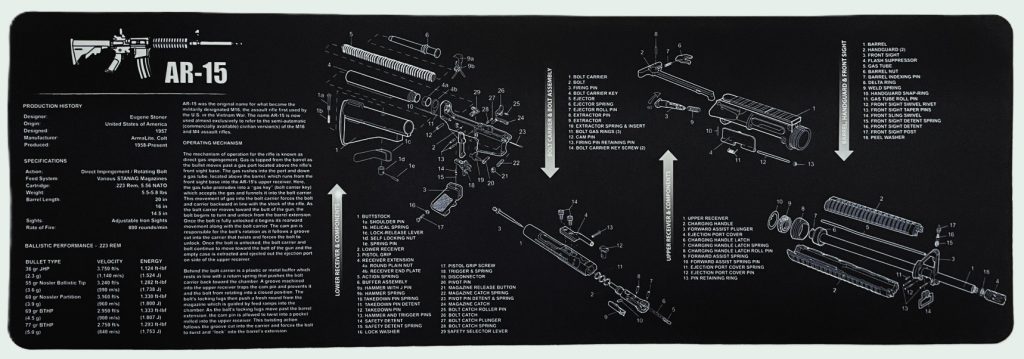 AR-15 Black Cleaning Mat - Gun Cleaning Mats